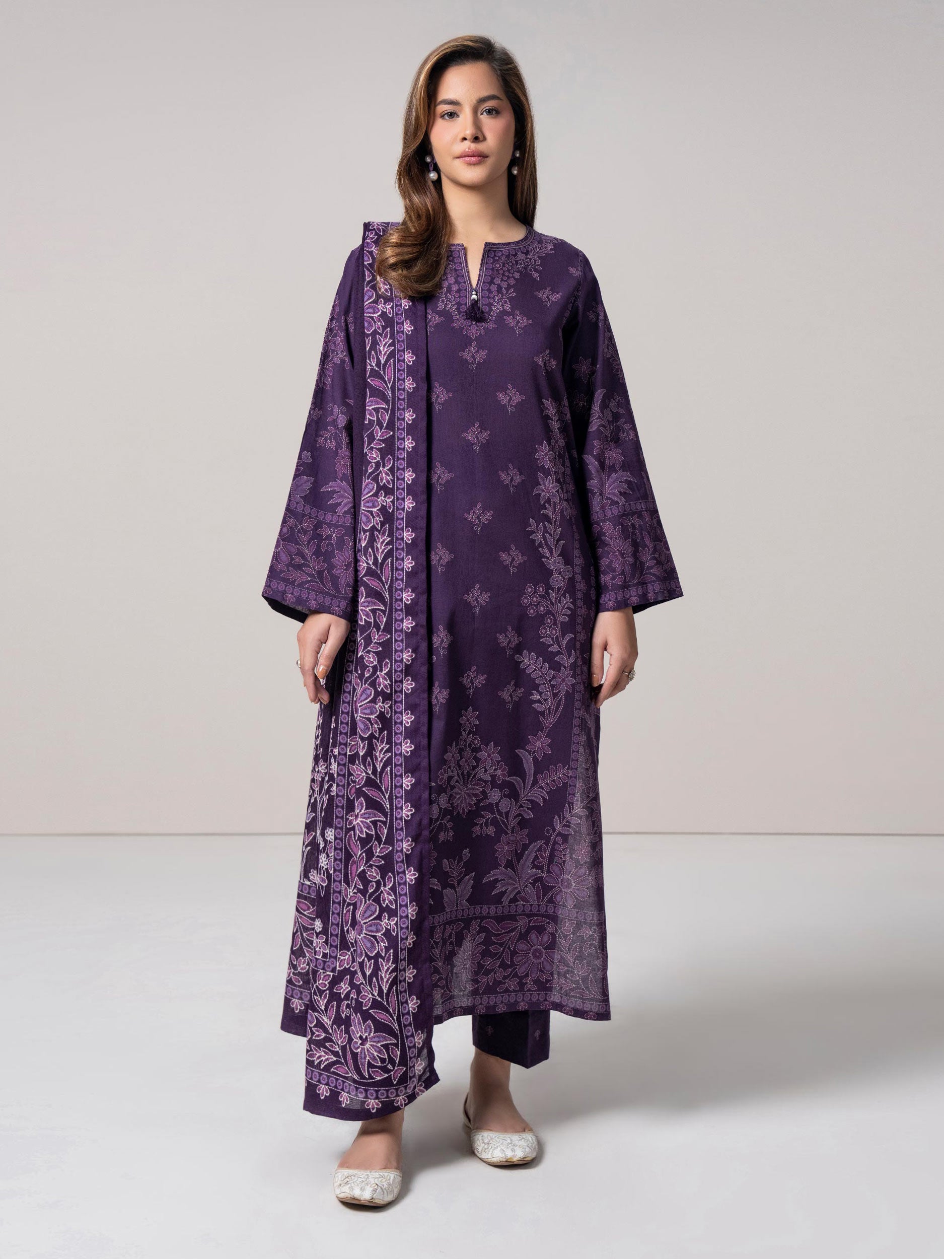 3 Piece Khaddar Suit (Pret) – Limelight.store